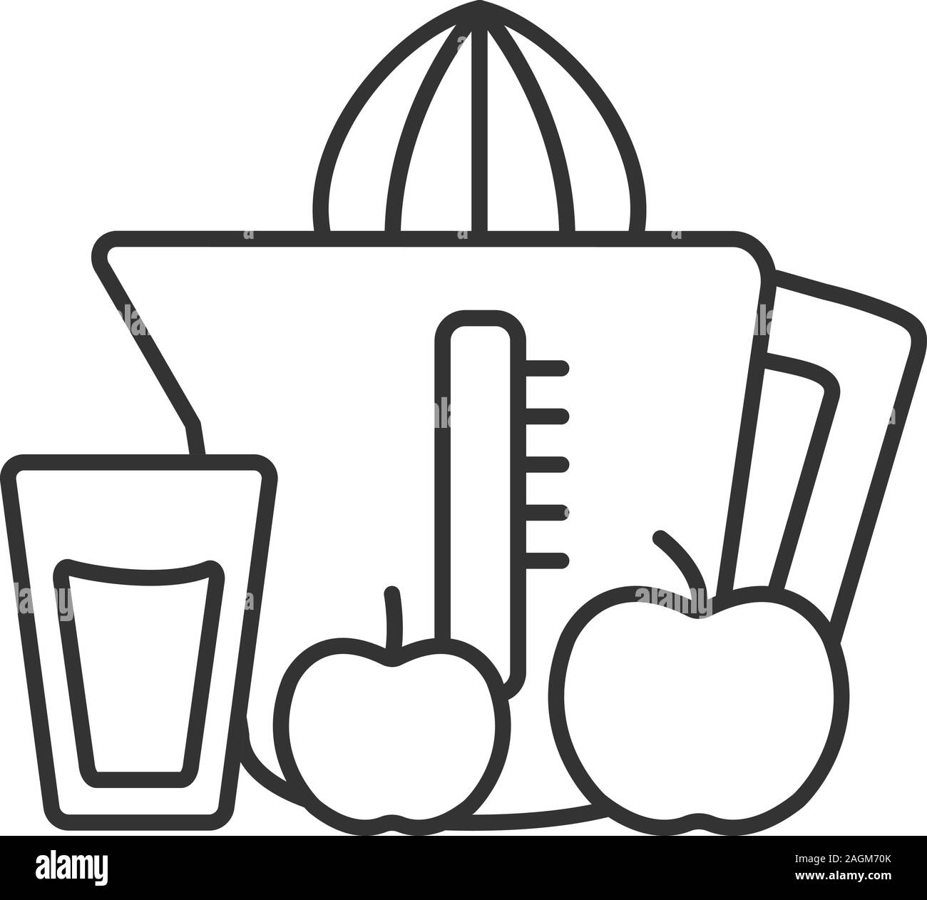 Juicer linear icon. Thin line illustration. Juicing machine. Homemade ...