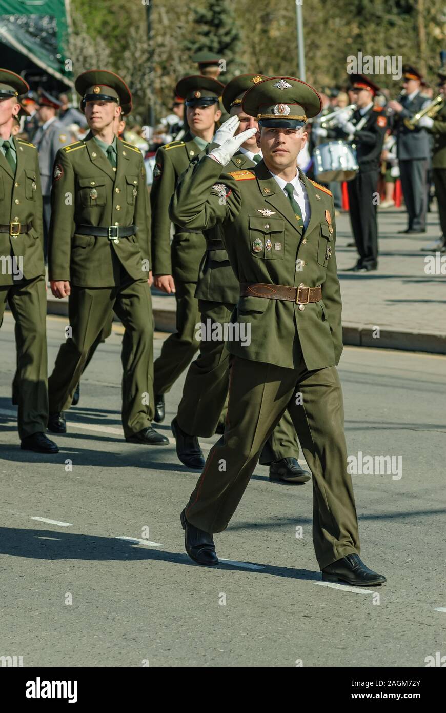 Cadets of police academy marching on parade Stock Photo - Alamy