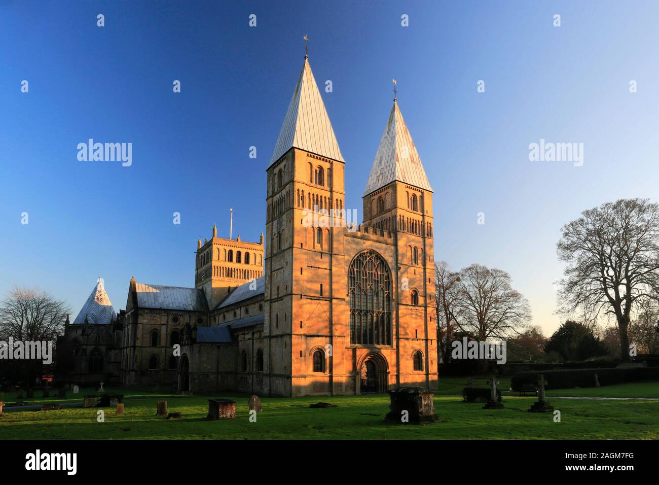 View over Southwell Minster, Southwell market town, Nottinghamshire ...