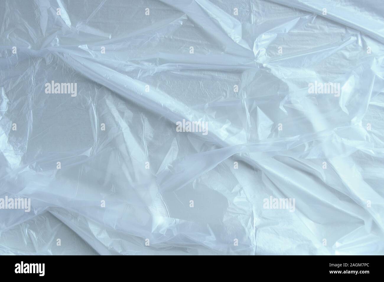 Cellophane transparent film close-up. Covering material for ...
