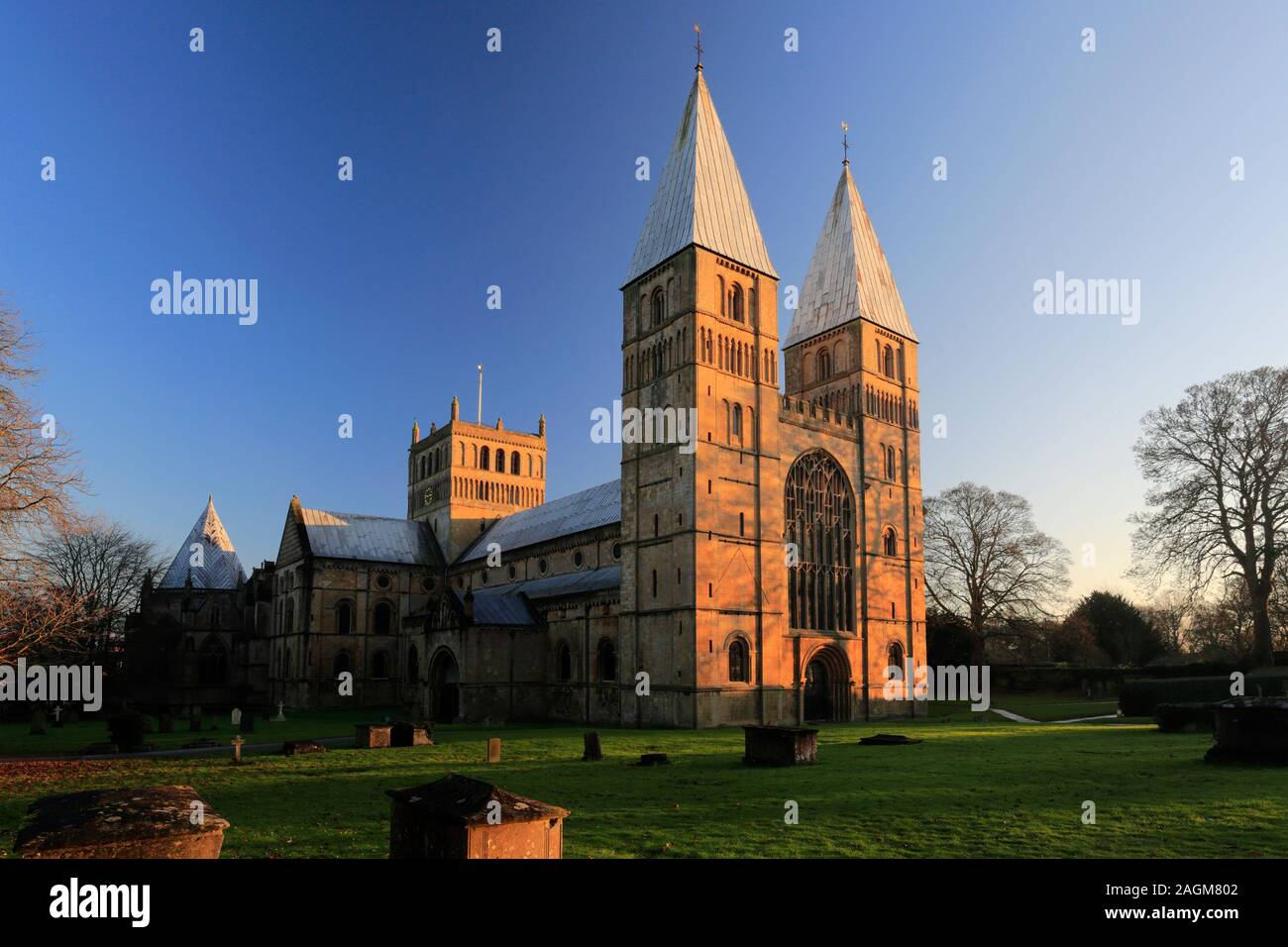 View over Southwell Minster, Southwell market town, Nottinghamshire ...