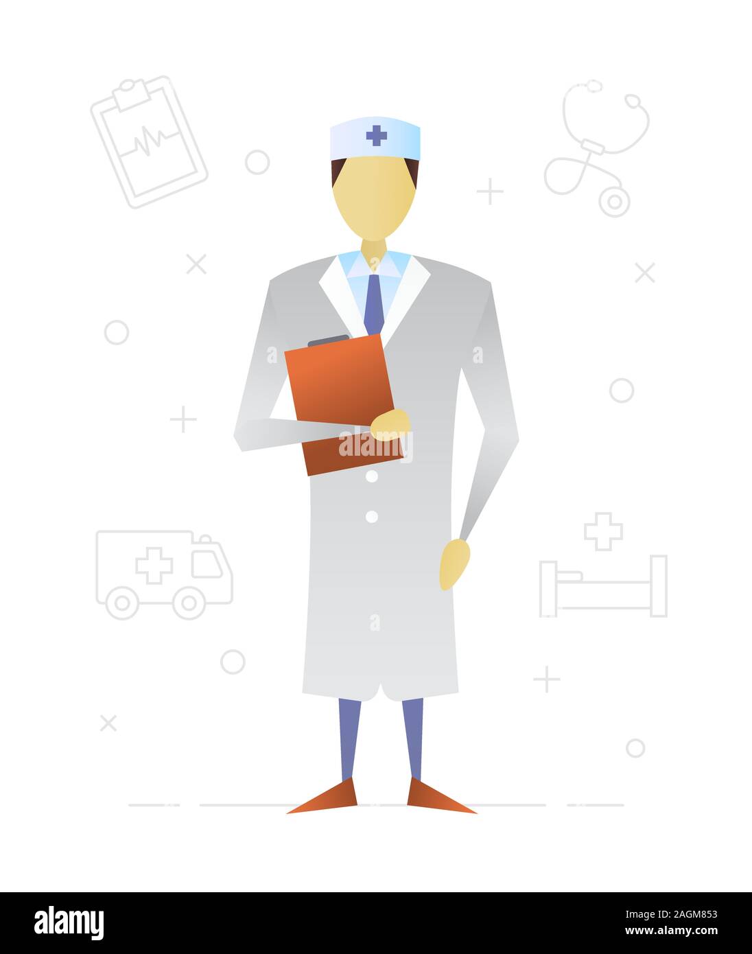Doctor flat character design. Medical worker. Practitioner. Vector ...