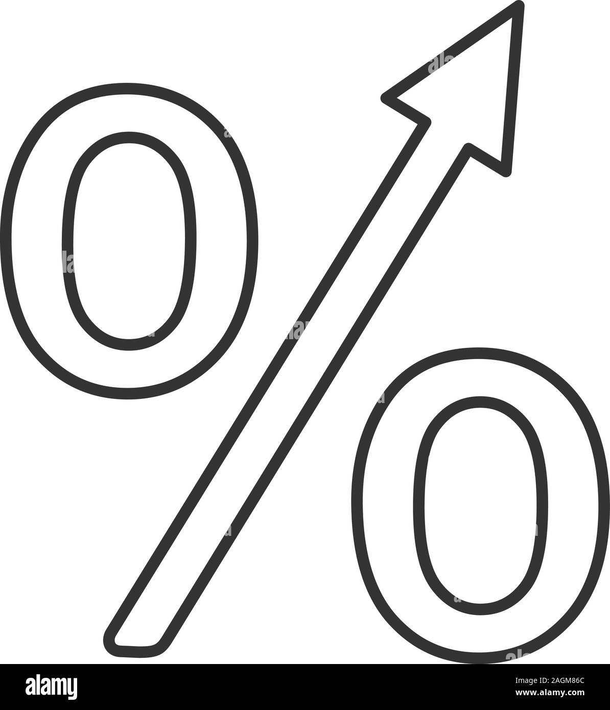 Percentage growth linear icon. Thin line illustration. Profit rise ...