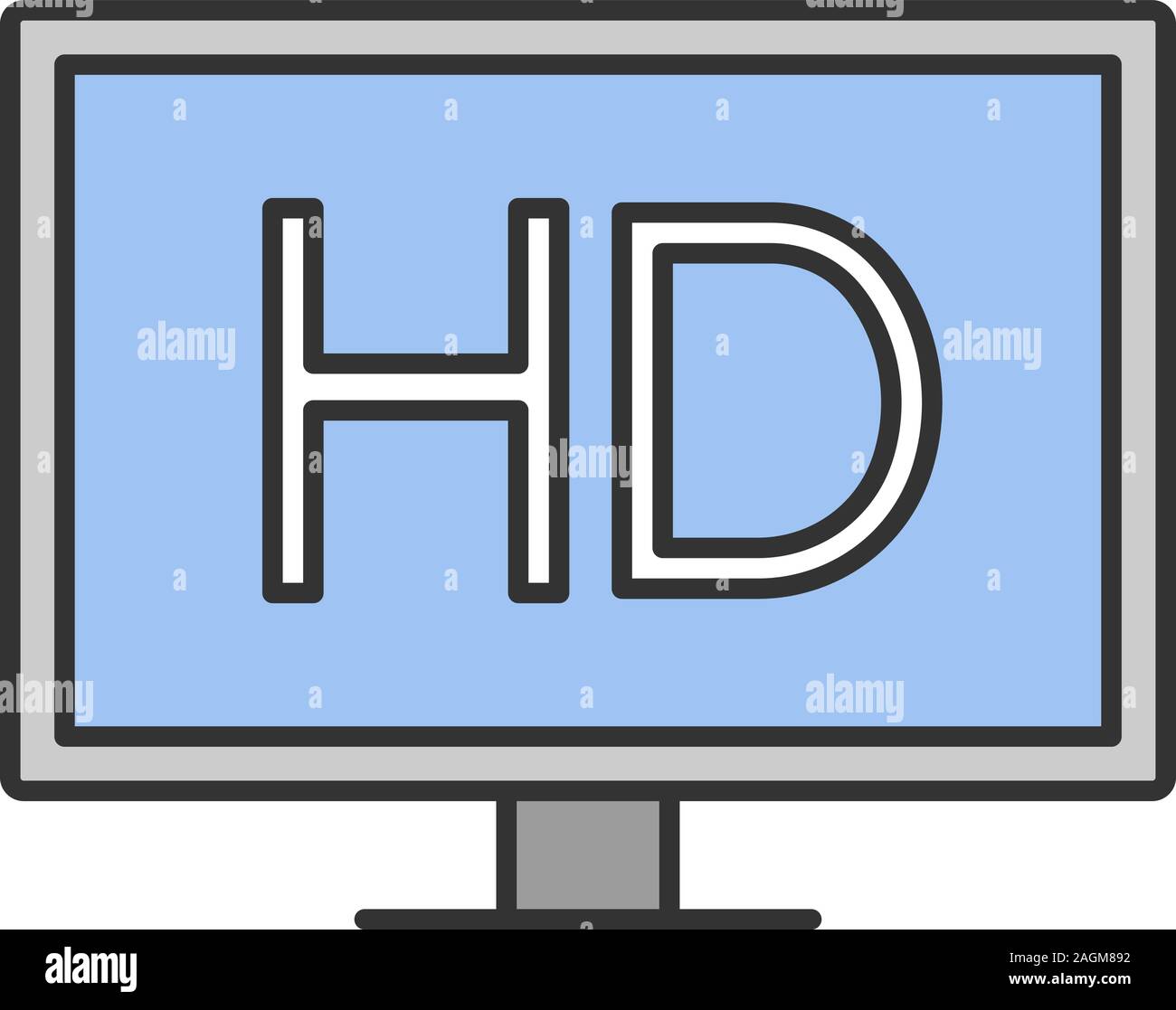 HD display color icon. High definition video. Isolated vector ...