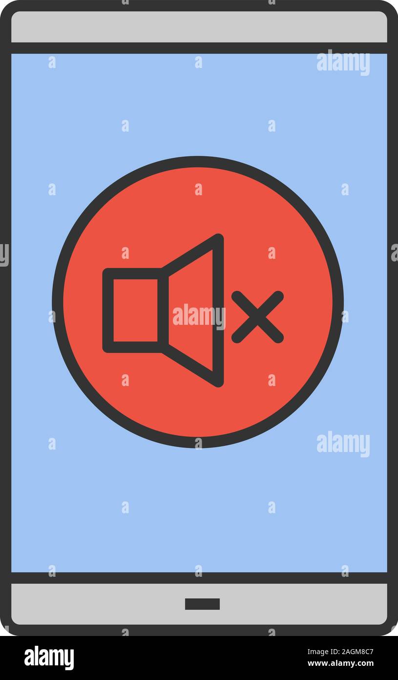 Smartphone sound turning off color icon. Mute. Mobile phone sound ...