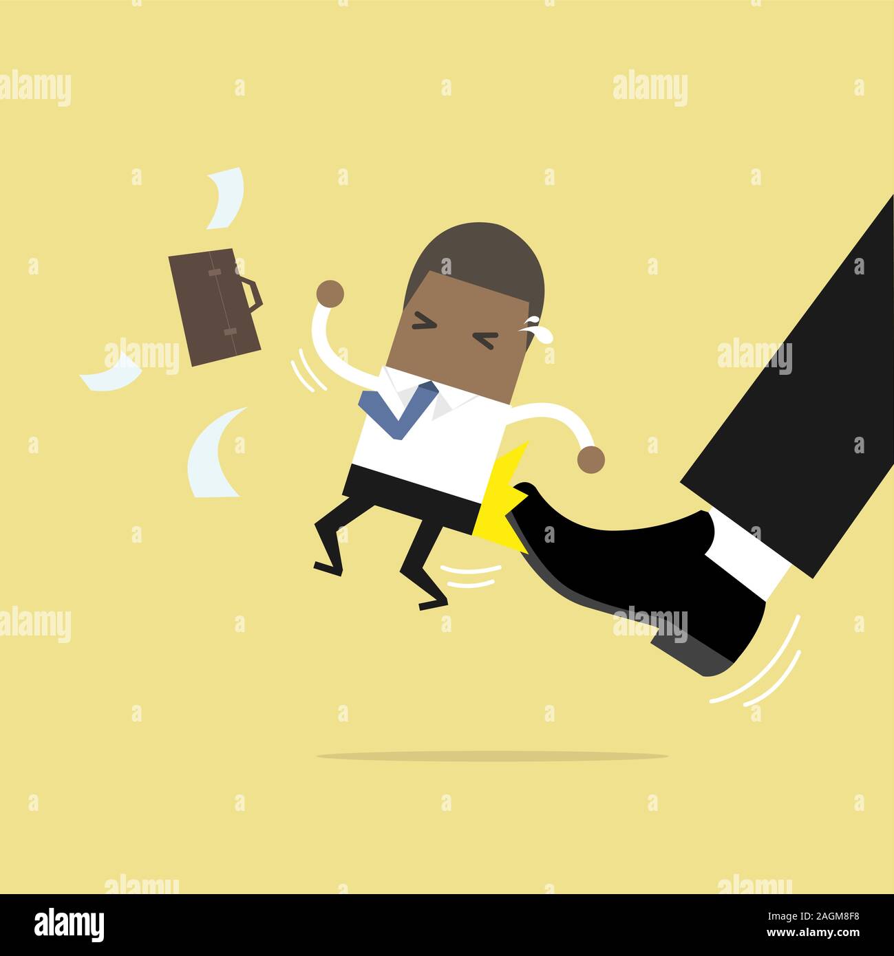African businessman being kicked by boss Stock Vector Image & Art - Alamy