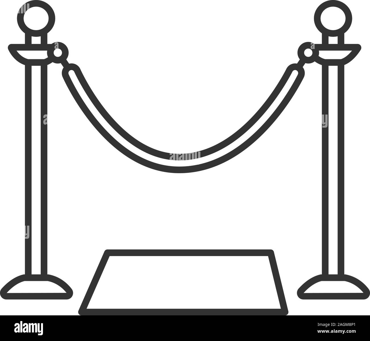 Grand opening ribbon linear icon. Thin line illustration. Red carpet ...