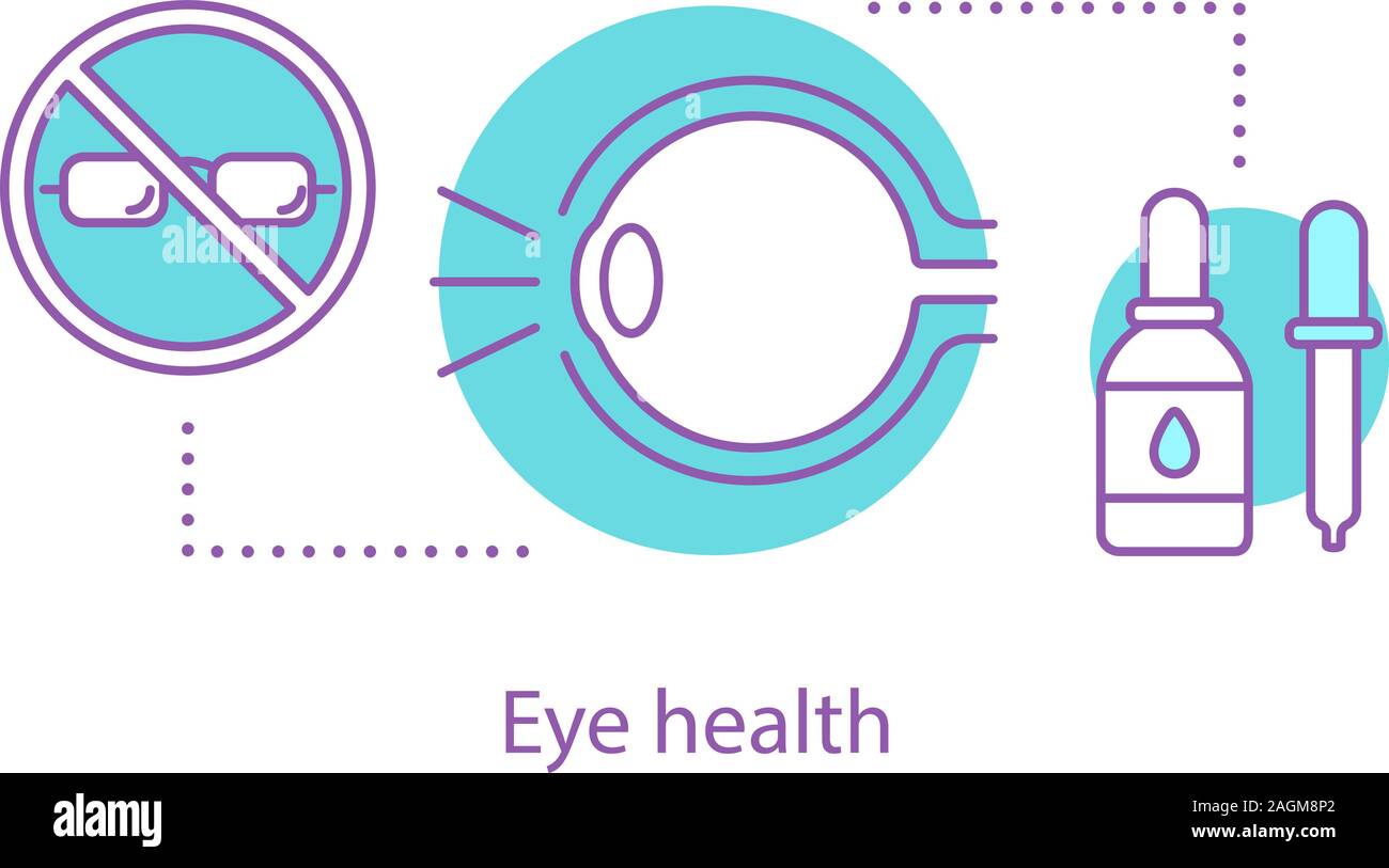 Eye health concept icon. Ophthalmology idea thin line illustration ...