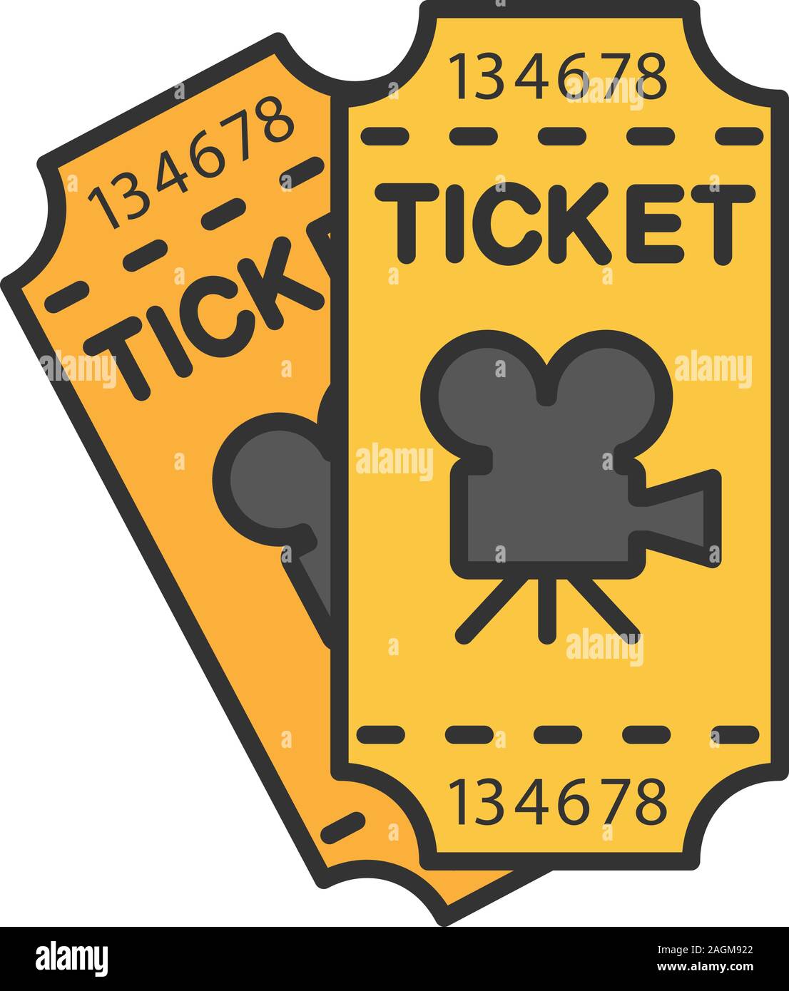 Cinema tickets color icon. Isolated vector illustration Stock Vector ...