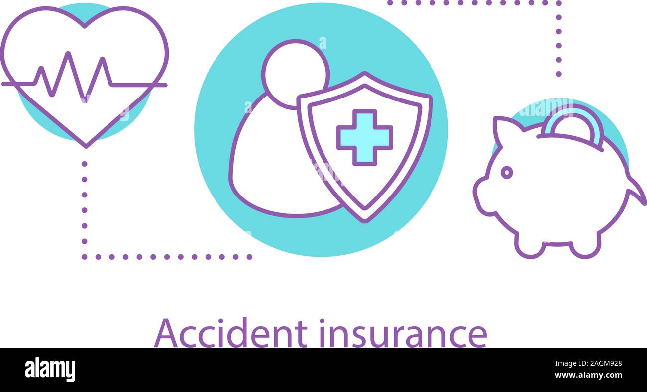 Accident insurance concept icon. Healthcare idea thin line illustration ...