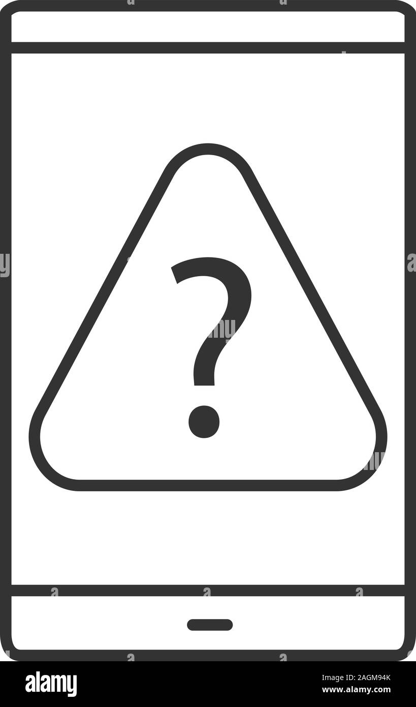 Smartphone FAQ linear icon. Thin line illustration. Mobile phone ...