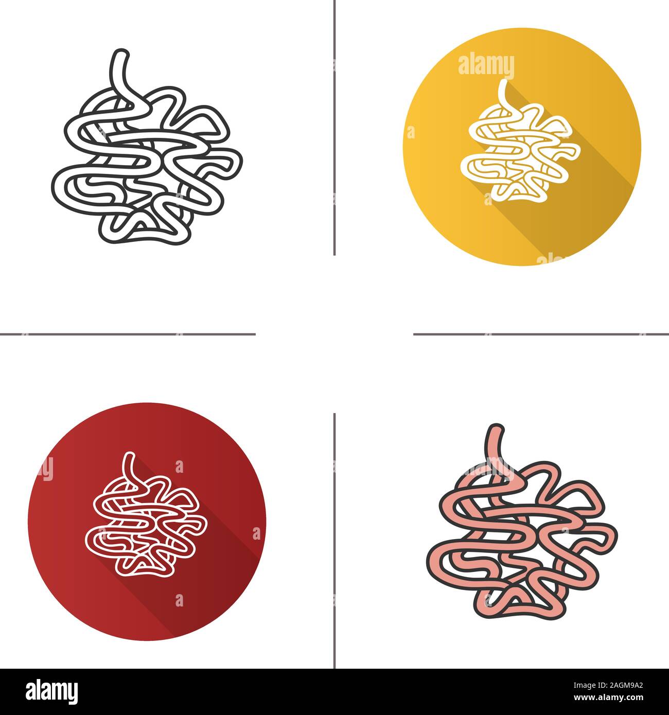 Small intestine icon. Small bowel. Gastrointestinal tract. Flat design ...