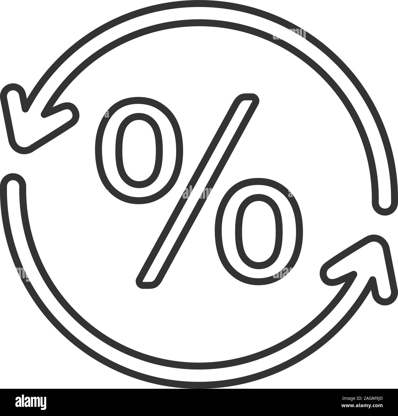 Percent conversion linear icon. Thin line illustration. Repayment rate ...
