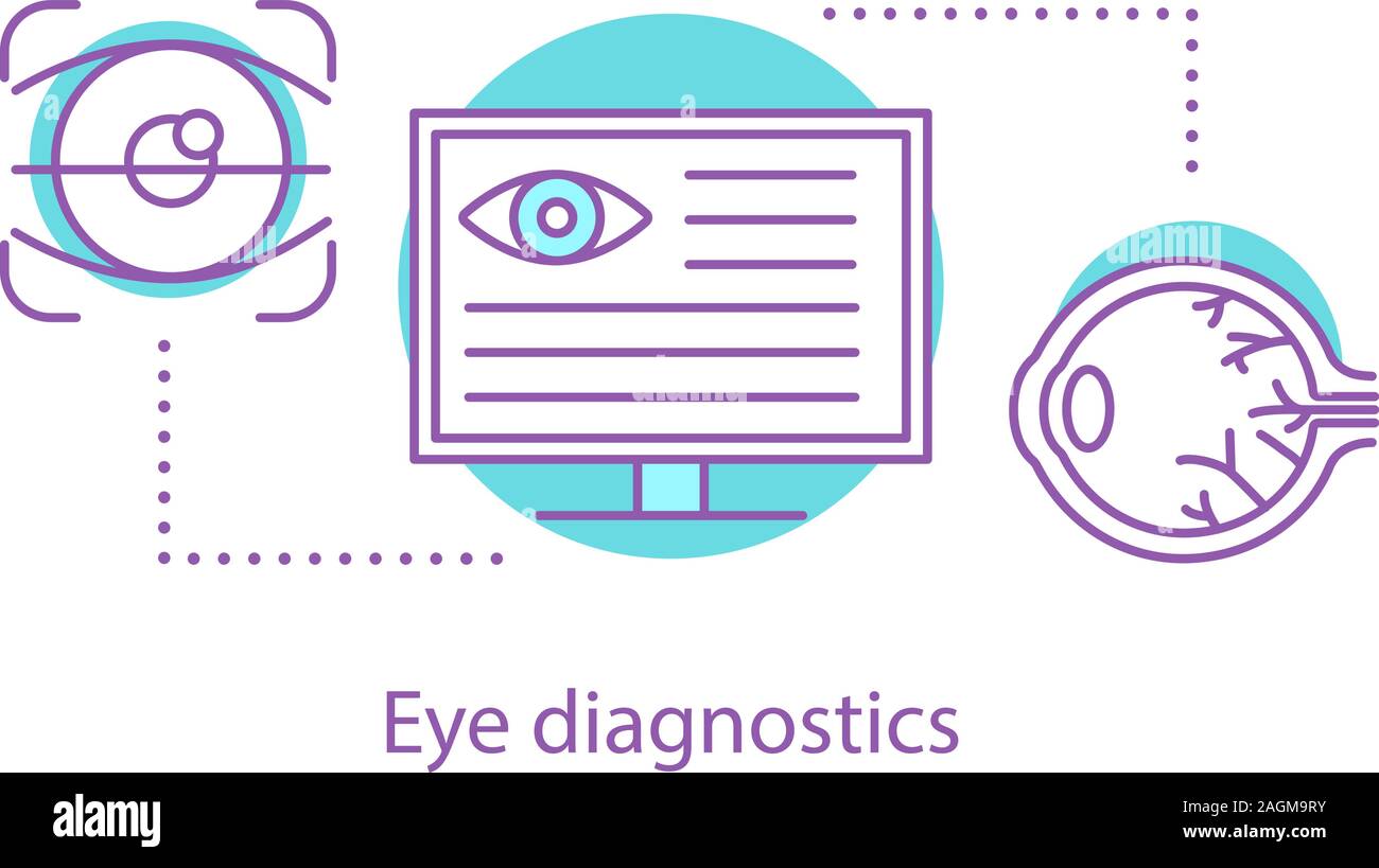 Eye diagnostics concept icon. Ophthalmology idea thin line illustration ...