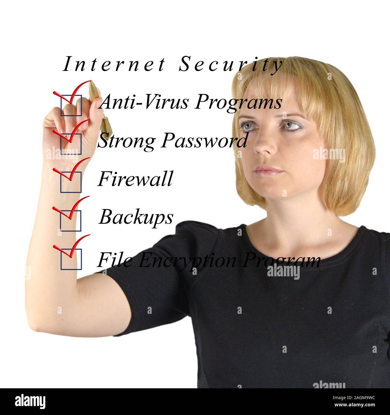 Checklist for internet security Stock Photo - Alamy