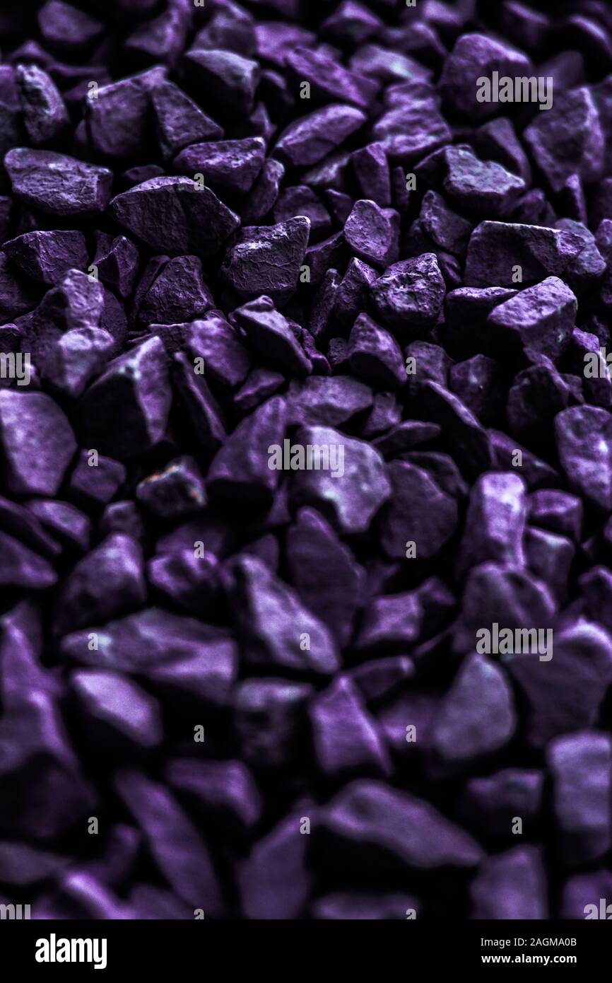 Decor, surface and nature concept - Purple stone pebbles as abstract ...