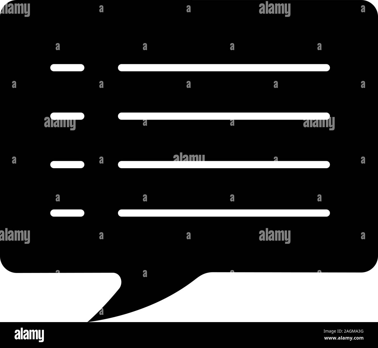 Speech bubble glyph icon. Chat box. Silhouette symbol. Negative space ...