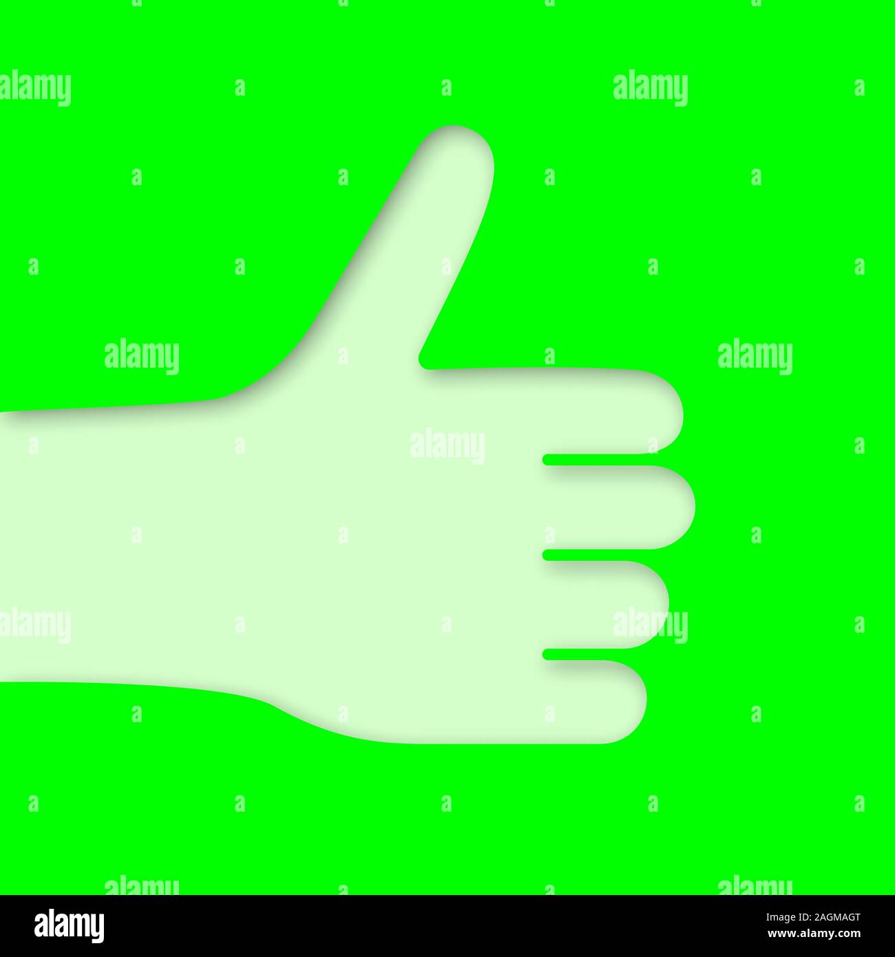 Thumbs up paper cut out icon. Like hand gesture. Approval. Vector ...