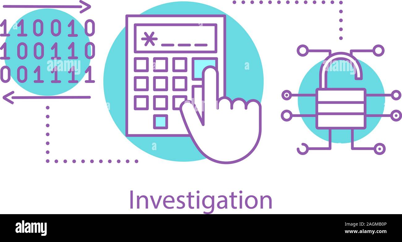 Investigation concept icon. Solution searching idea thin line ...