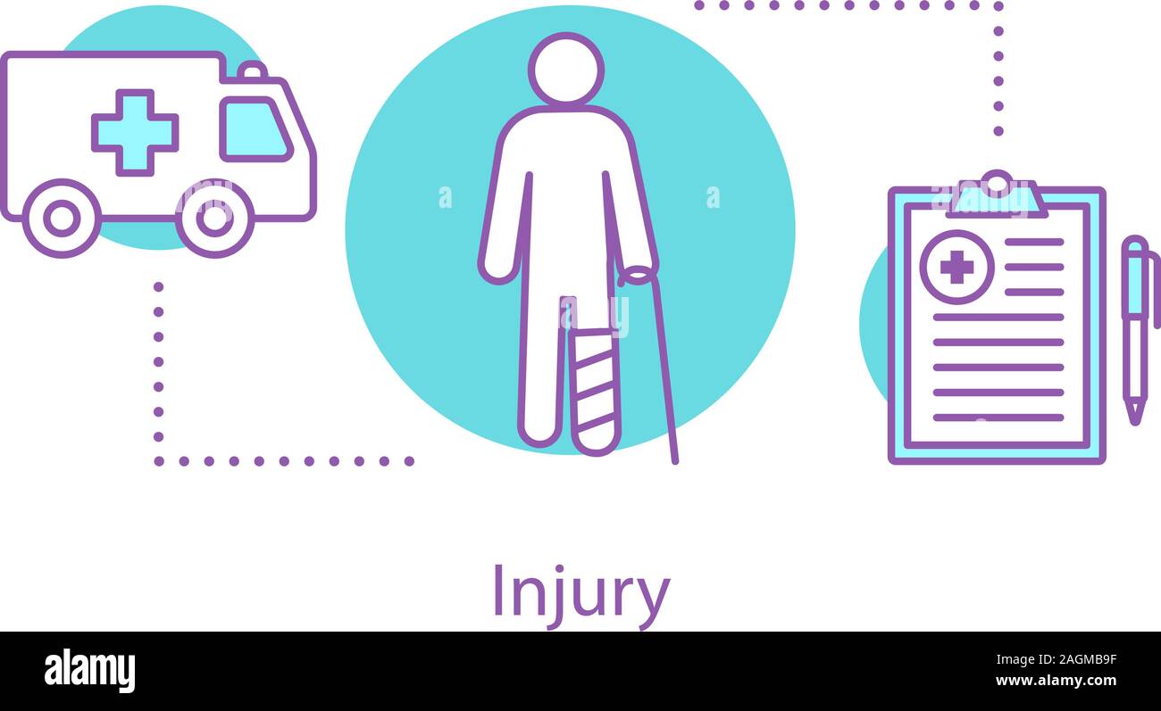 Injury concept icon. Emergency room. Health insurance idea thin line ...