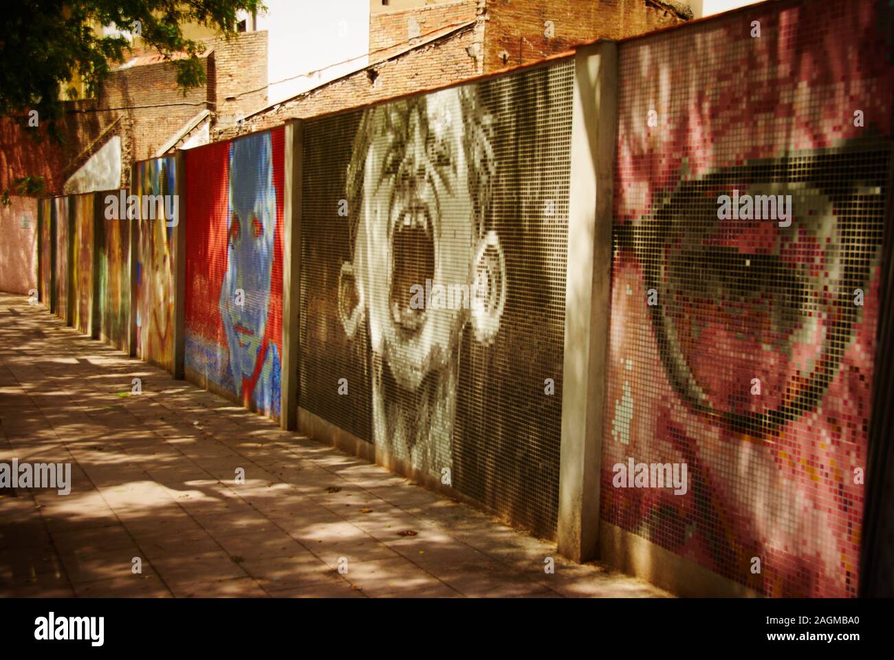 Street Art Faces in Barcelona Stock Photo - Alamy