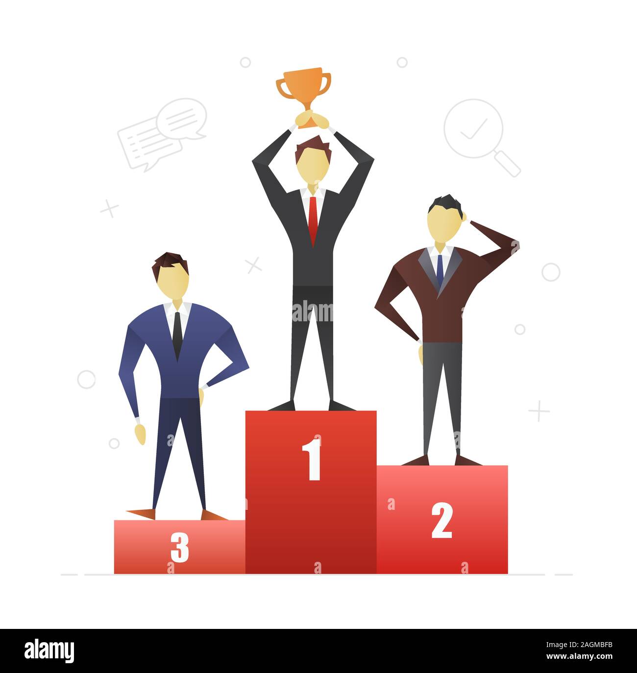 Business contest flat character design. Competition for businessmen ...