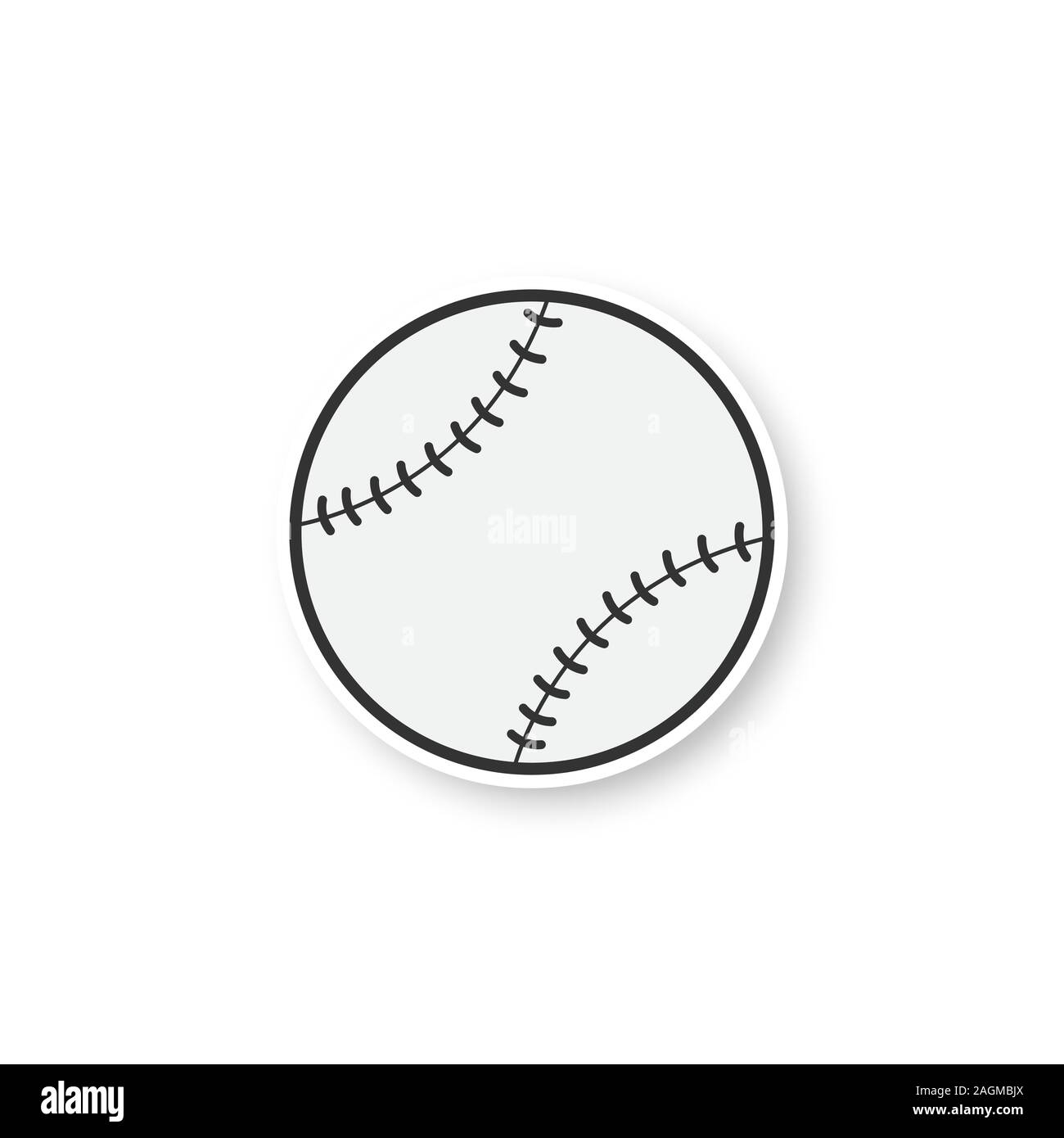 Baseball ball patch. Color sticker. Vector isolated illustration Stock ...