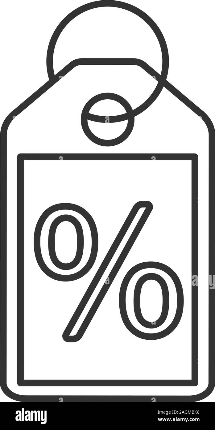 Percent label linear icon. Discount offer tag. Thin line illustration ...