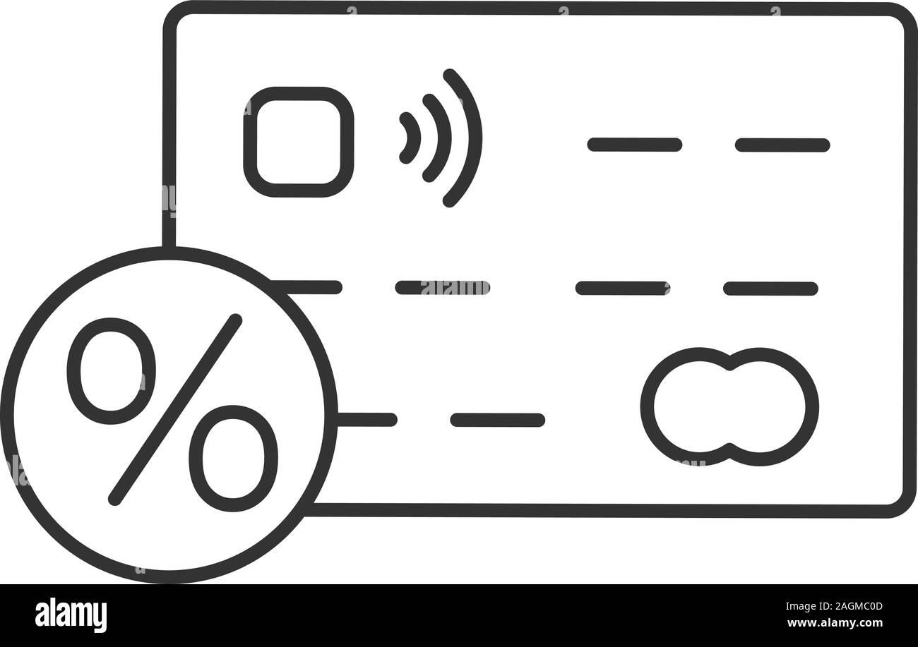 Credit card interest rate linear icon. Thin line illustration. Credit ...