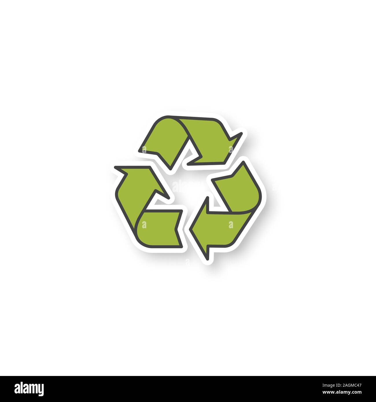 Recycle patch. Environment protection. Color sticker. Vector isolated ...