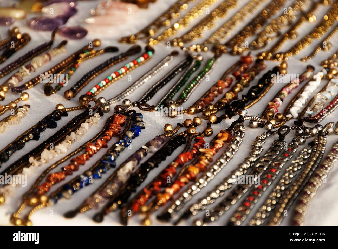 Bracelets from Ibiza market jewellery stall Stock Photo - Alamy