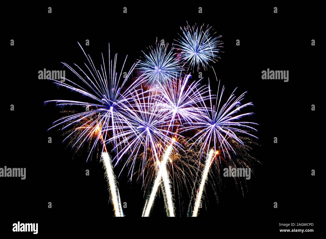 Fireworks light up in the night sky, celebration concept Stock Photo ...