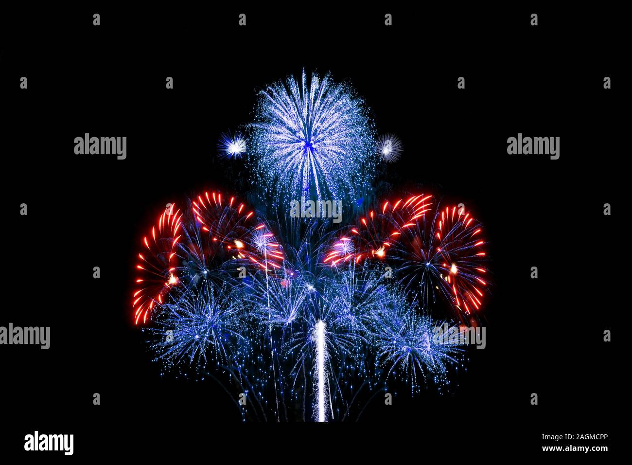 Fireworks light up in the night sky, celebration concept Stock Photo ...