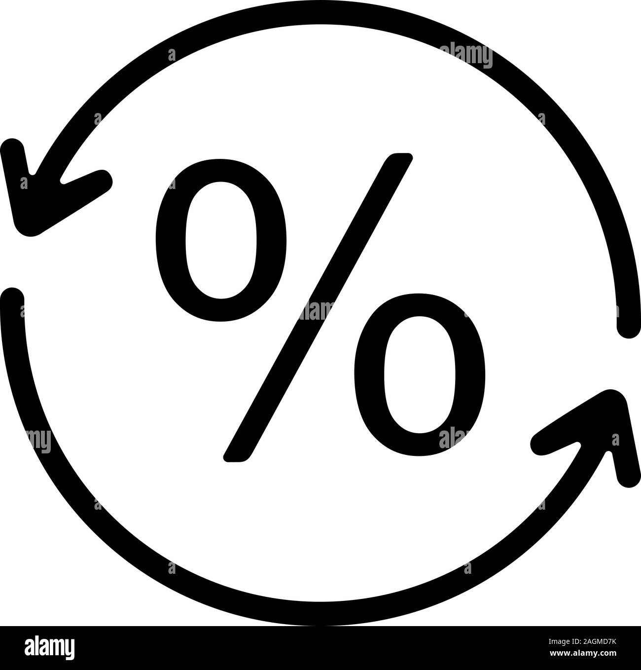 Percent conversion glyph icon. Repayment rate. Silhouette symbol ...