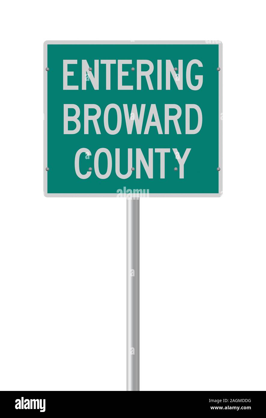 Vector illustration of the Entering Broward County green road sign ...