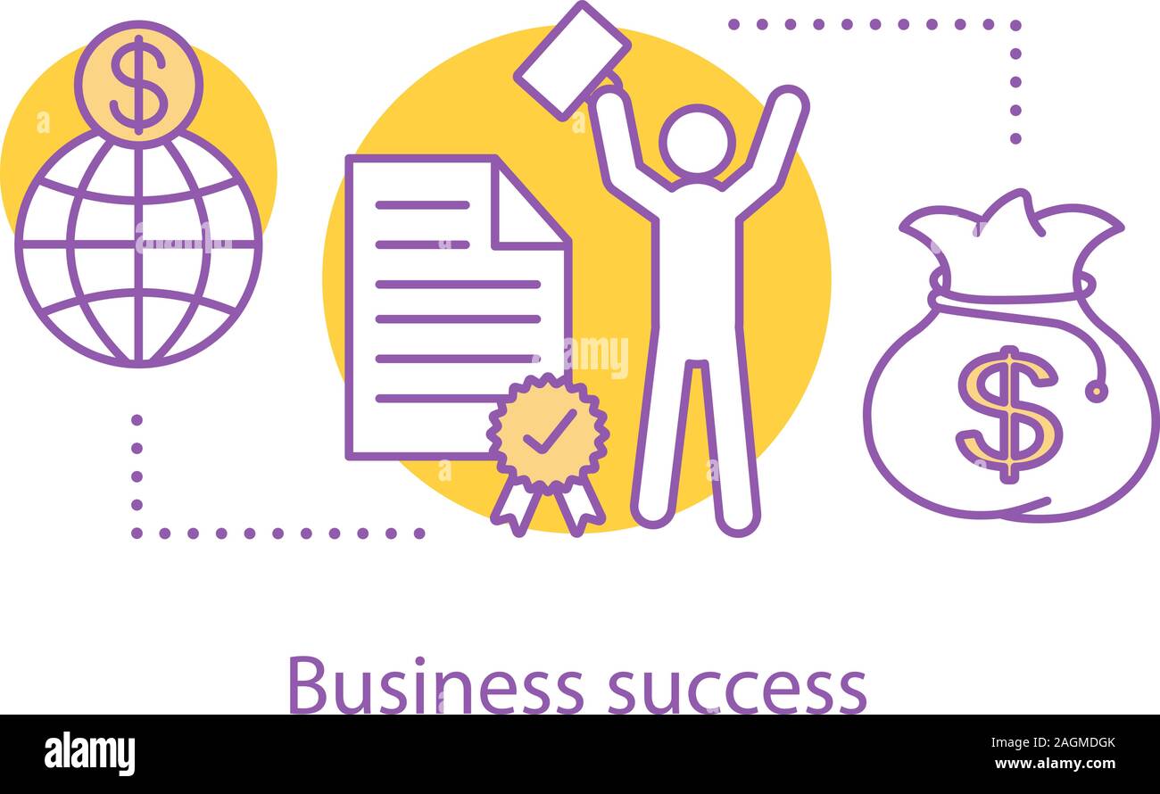 Business success concept icon. Win idea thin line illustration. Goal ...