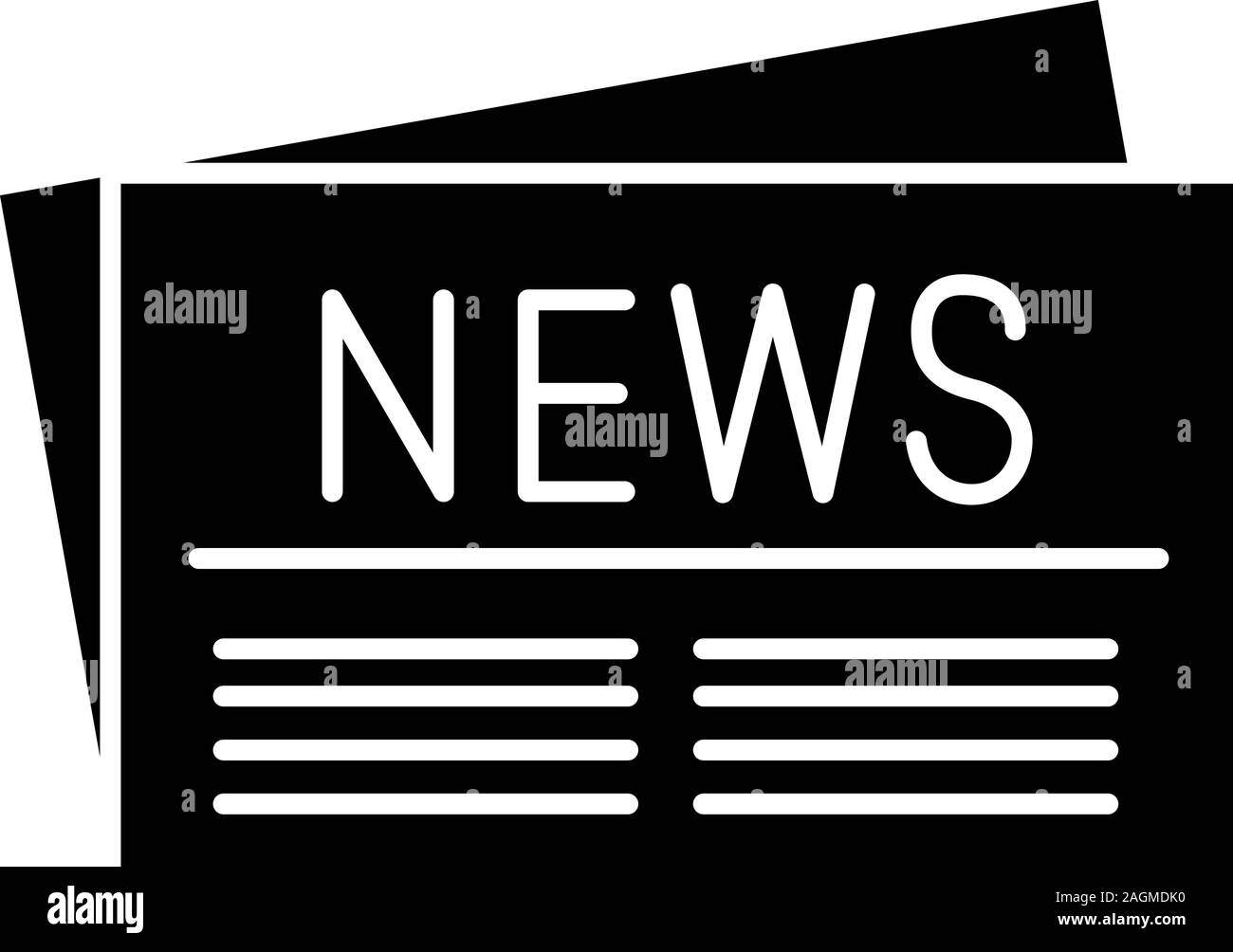 Newspaper glyph icon. Periodical publication. Silhouette symbol ...