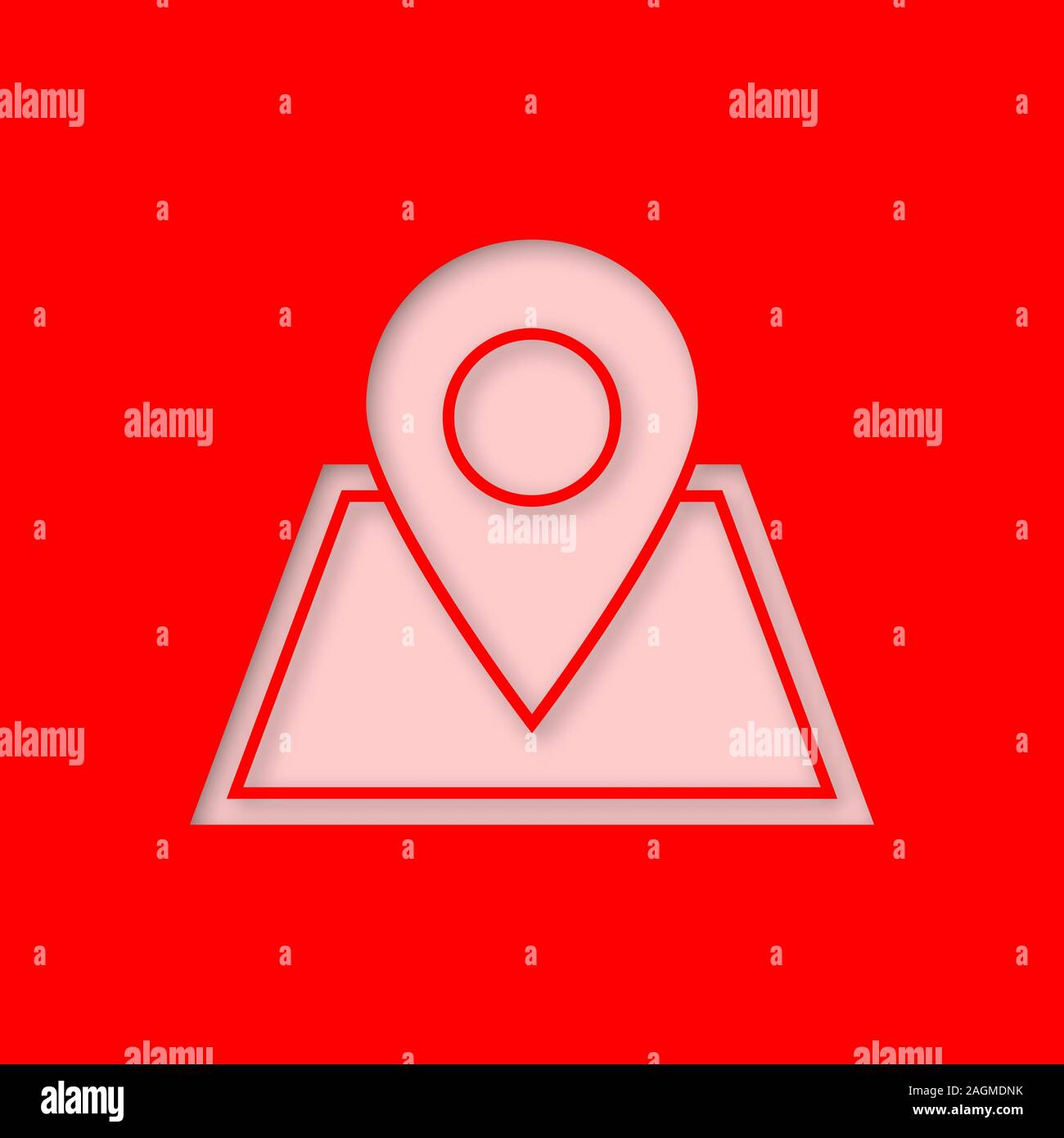 Building location pinpoint paper cut out icon. GPS navigation. House ...