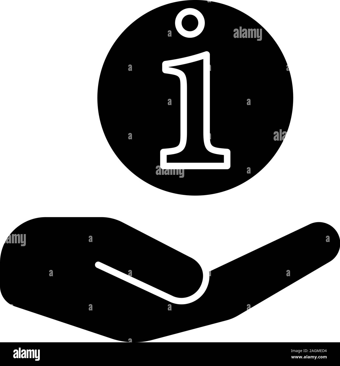 Hand holding info sign glyph icon. Helpdesk. Information center ...