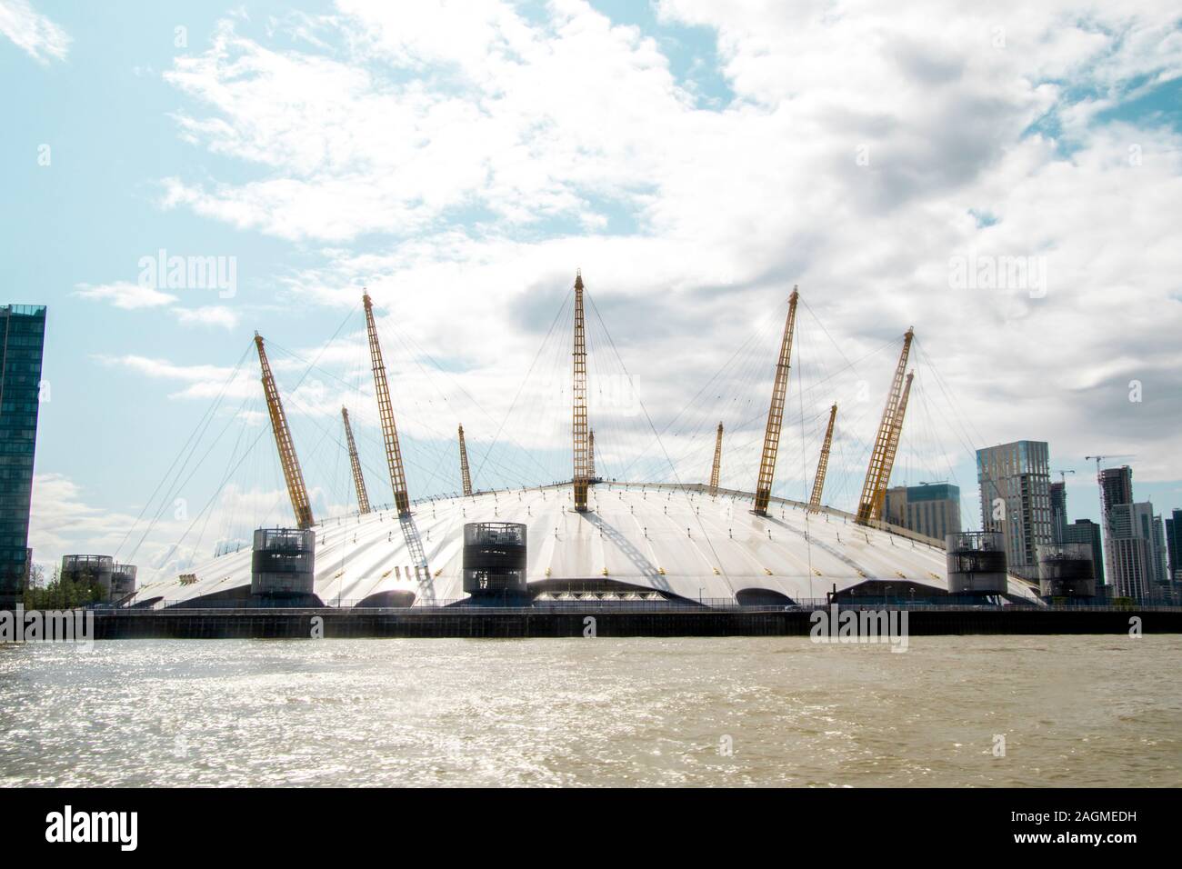August 19, 2019 – River Thames, London, United Kingdom. The large O2 ...