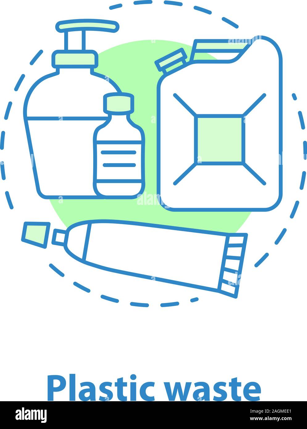 Plastic waste concept icon. Garbage sorting idea thin line illustration ...