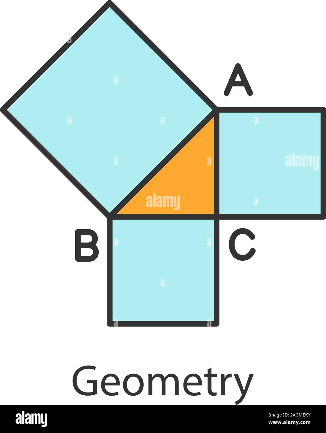 Geometry color icon. Geometric figures. Mathematics. Squares. Isolated ...