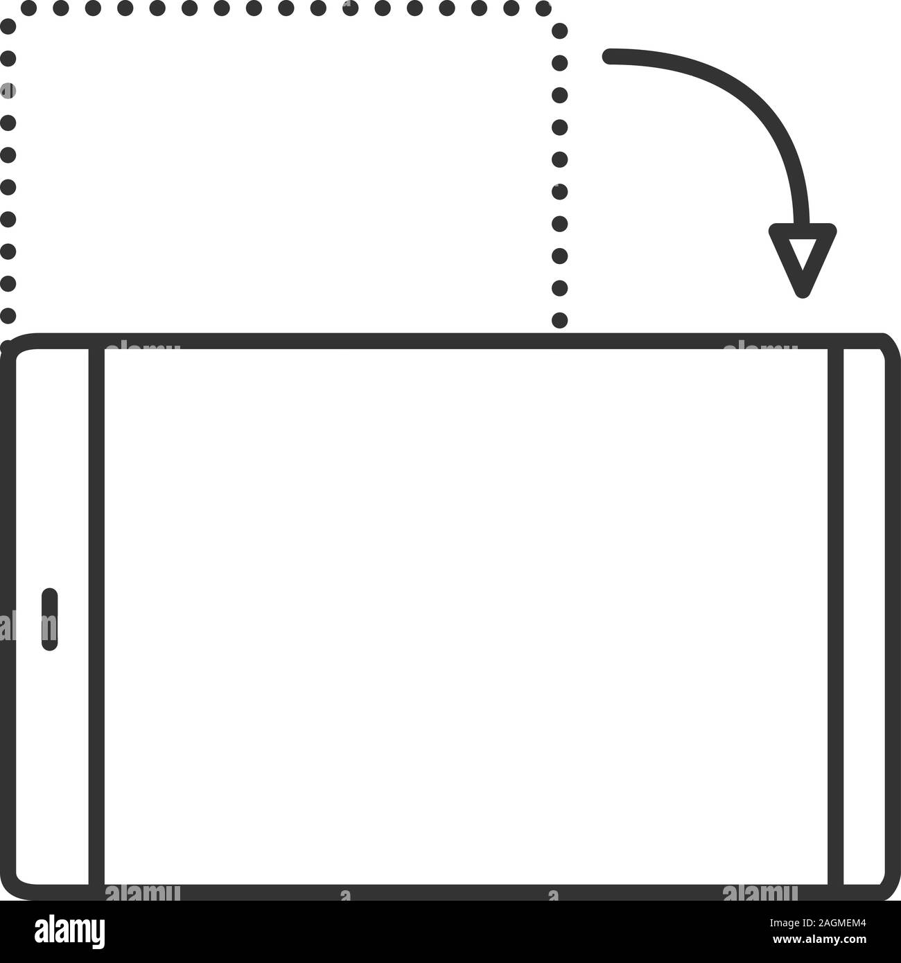 Smartphone screen rotation linear icon. Thin line illustration. Screen ...