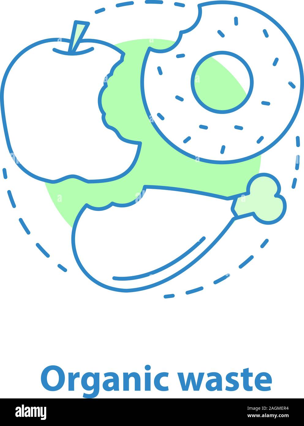 Organic waste concept icon. Food compost. Garbage sorting idea thin ...