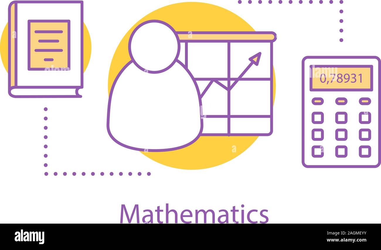 Mathematics concept icon. Math. Market analysis idea thin line ...