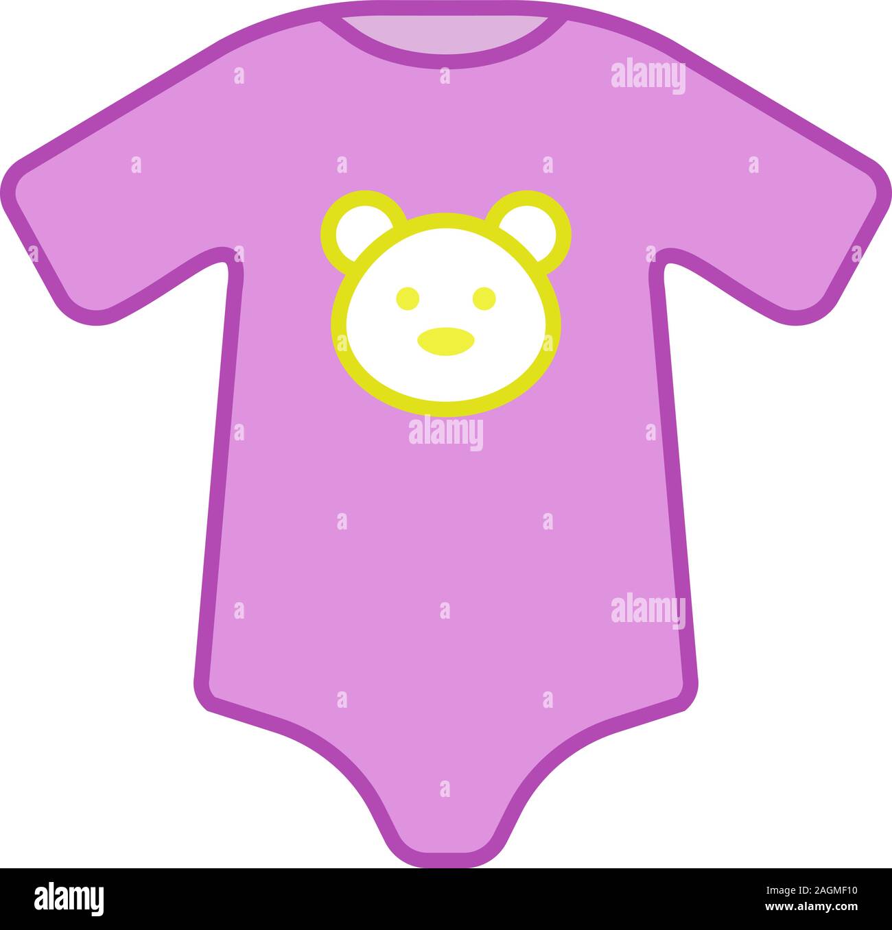 Baby bodysuit color icon. Newborn baby clothes. Isolated vector ...