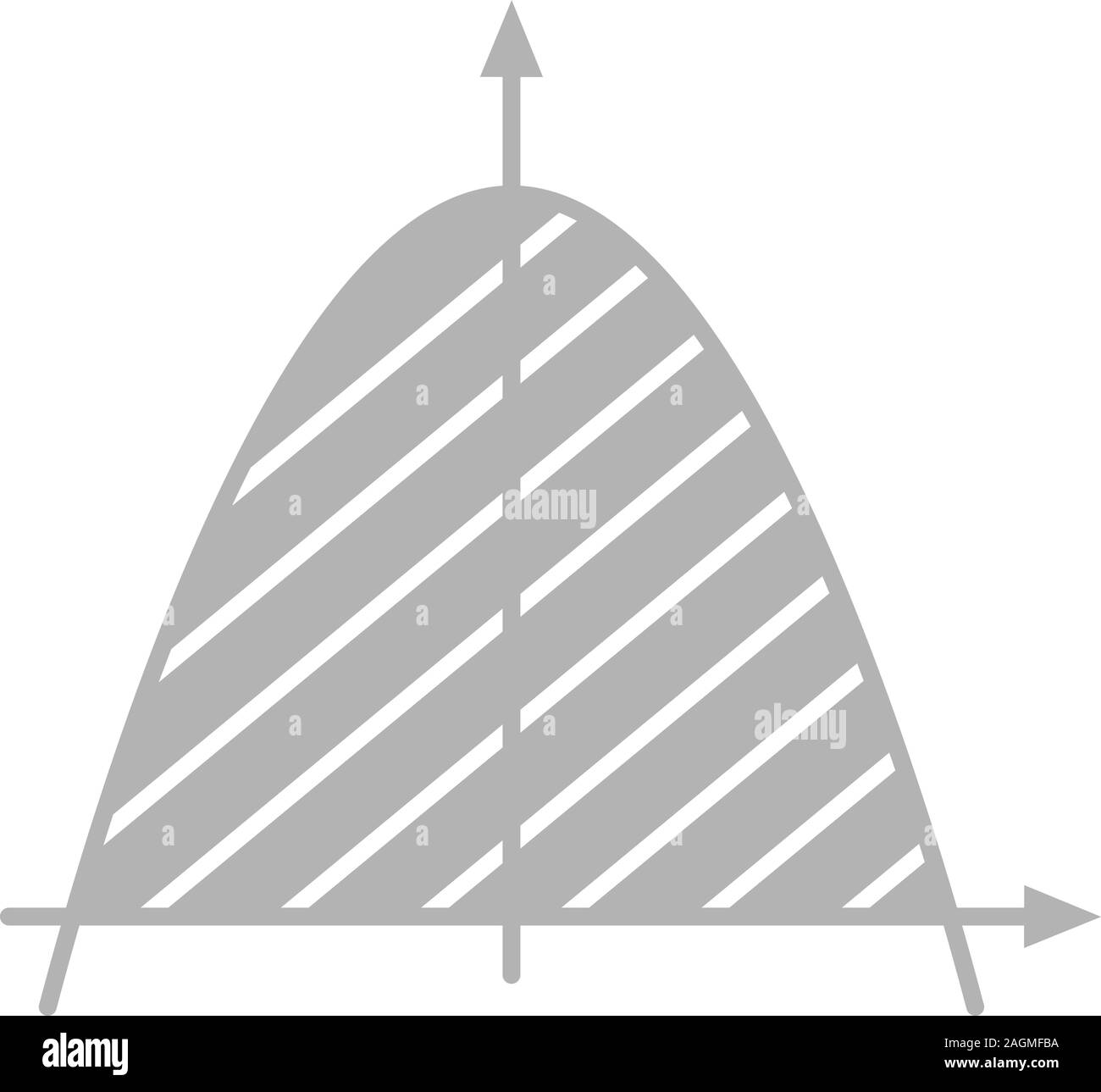 Coordinate system glyph color icon. Maths analysis. Parabola area ...