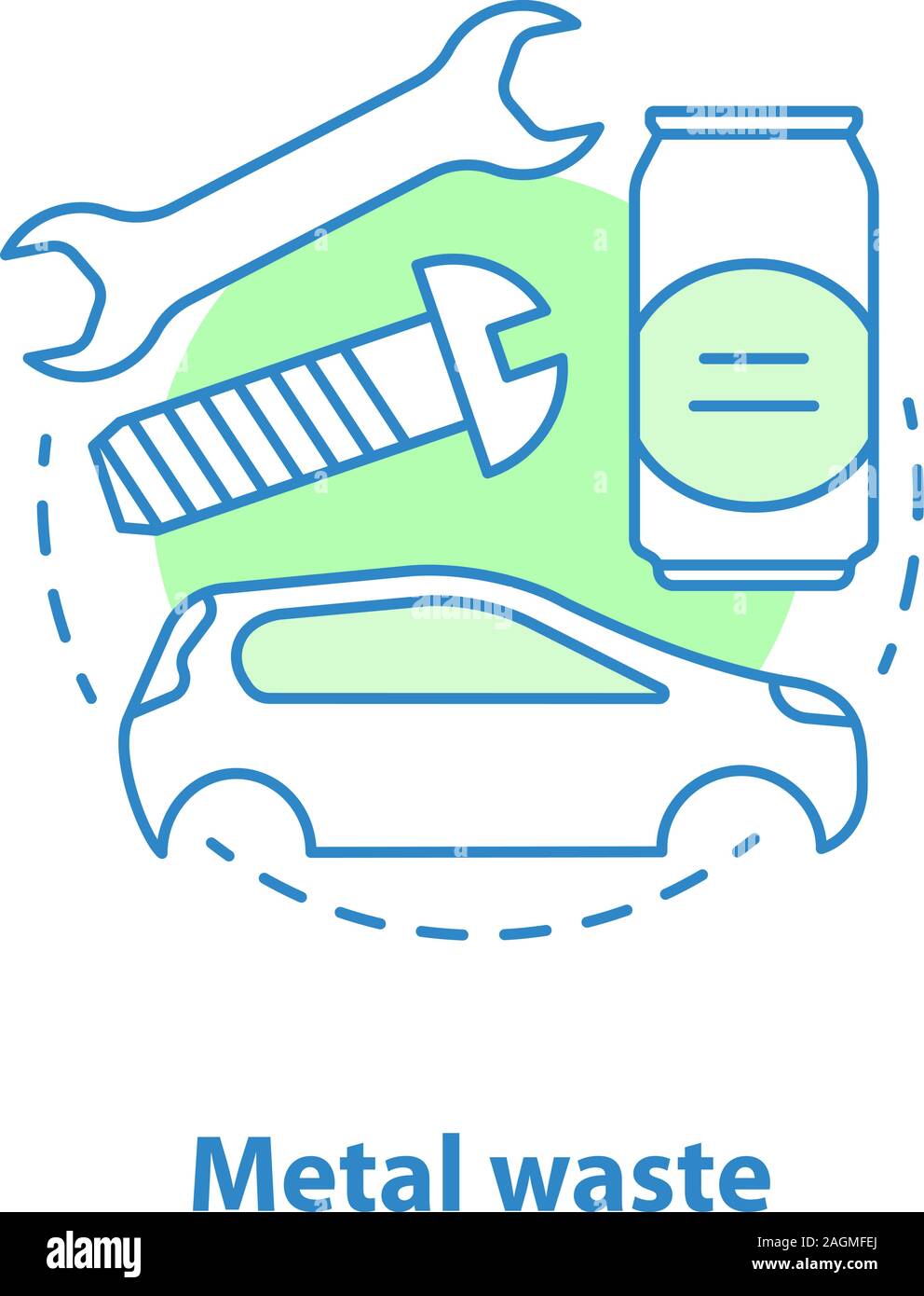 Metal waste concept icon. Garbage sorting idea thin line illustration ...