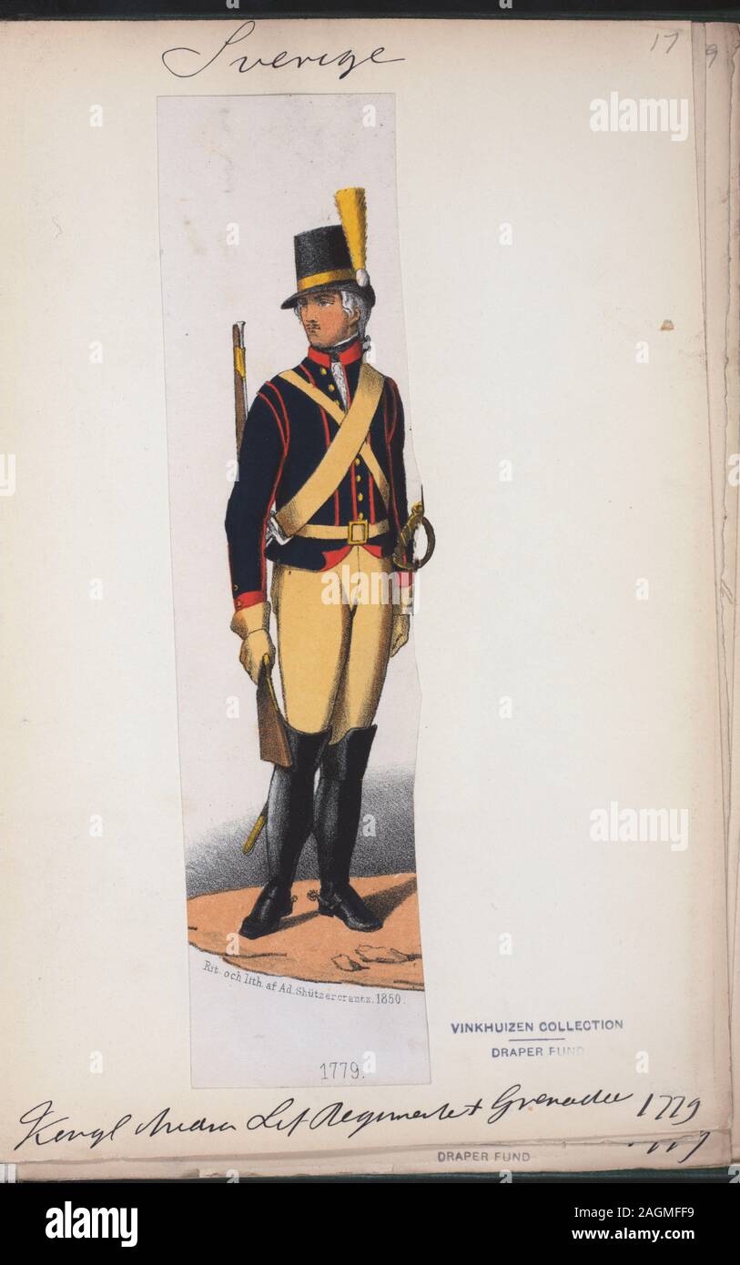 Norway and Sweden soldier, 1779.; Norway and Sweden soldier, 1779 Stock ...
