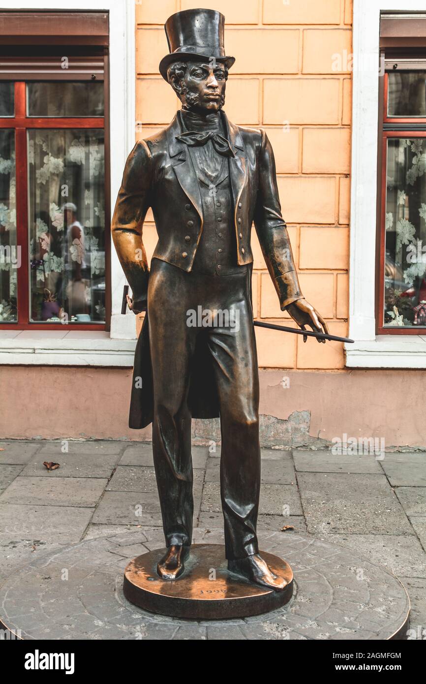 Odessa, Ukraine - August 23, 2019: Monument to the Russian poet ...